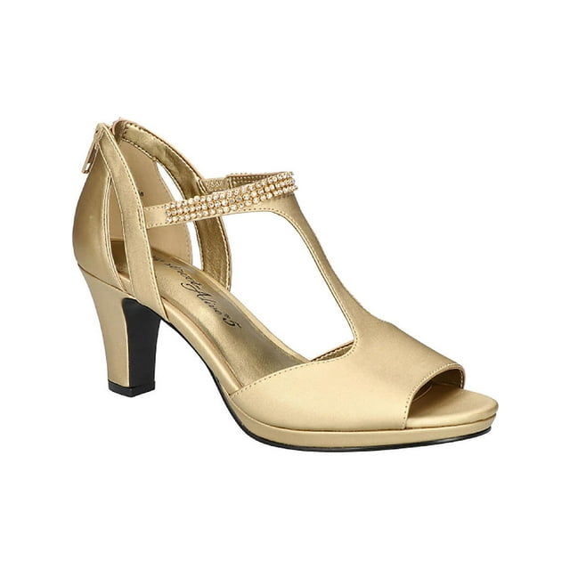 Easy Street Womens Flash Open Toe Embellished Heels - Walmart.com