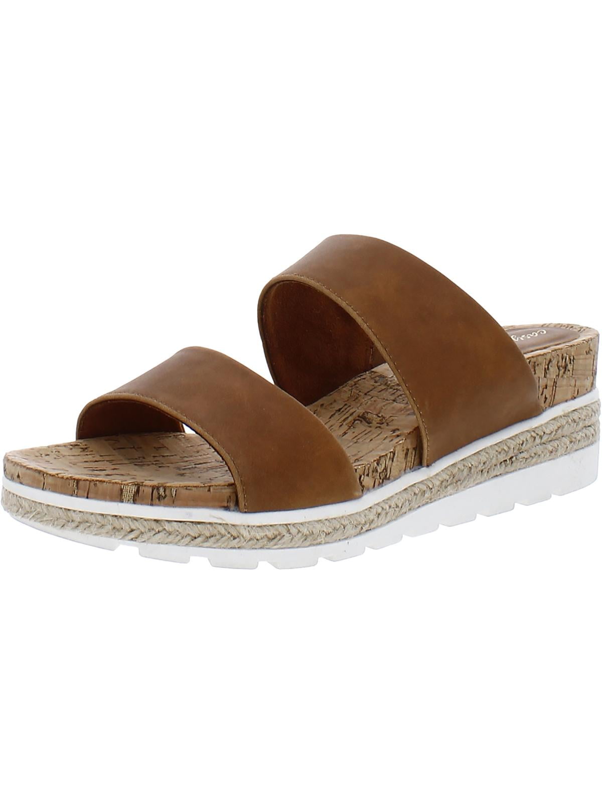 Easy Street Womens Maryann Slip On Open Toe Wedge Sandals - Walmart.com