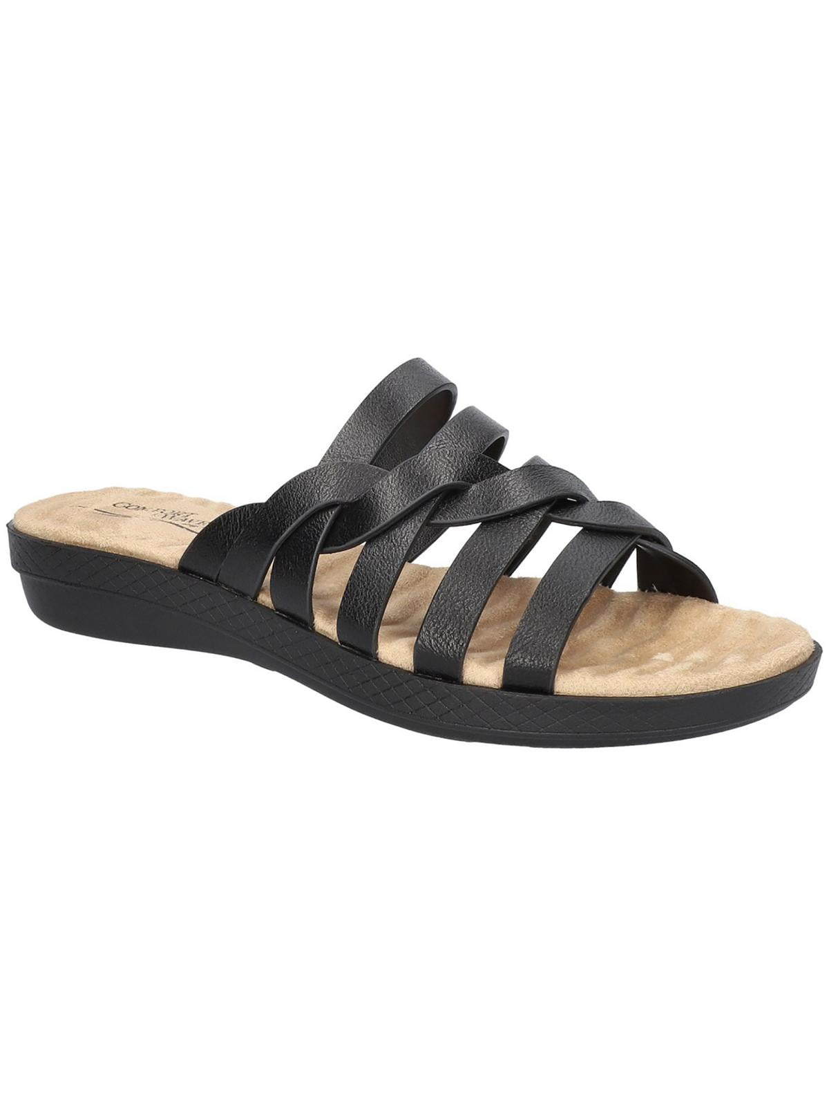 Easy Street Womens Sheri Slip On Open Toe Slide Sandals - Walmart.com