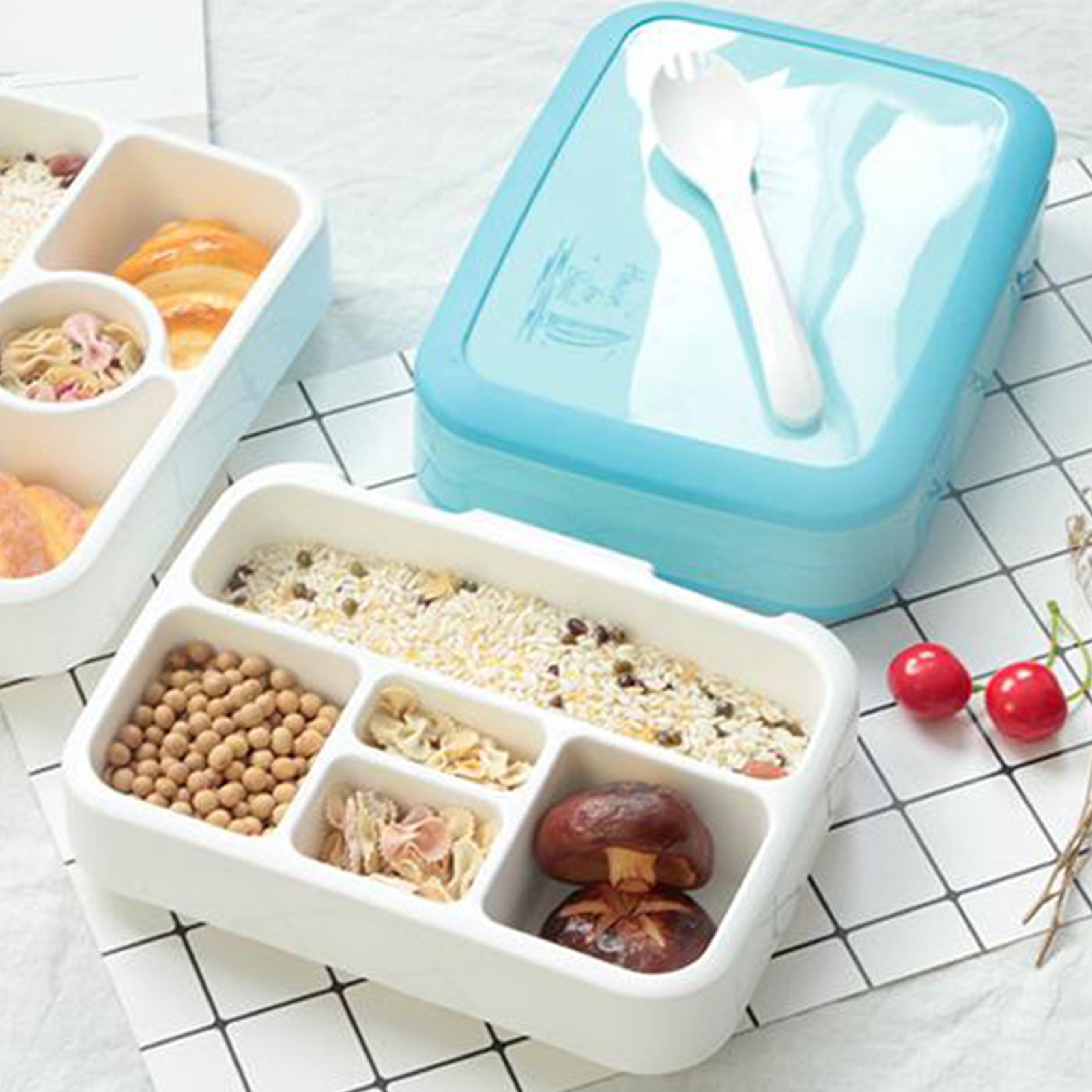 Easy Student Five Compartment Lunch Box Office Worker Microwaveable ...