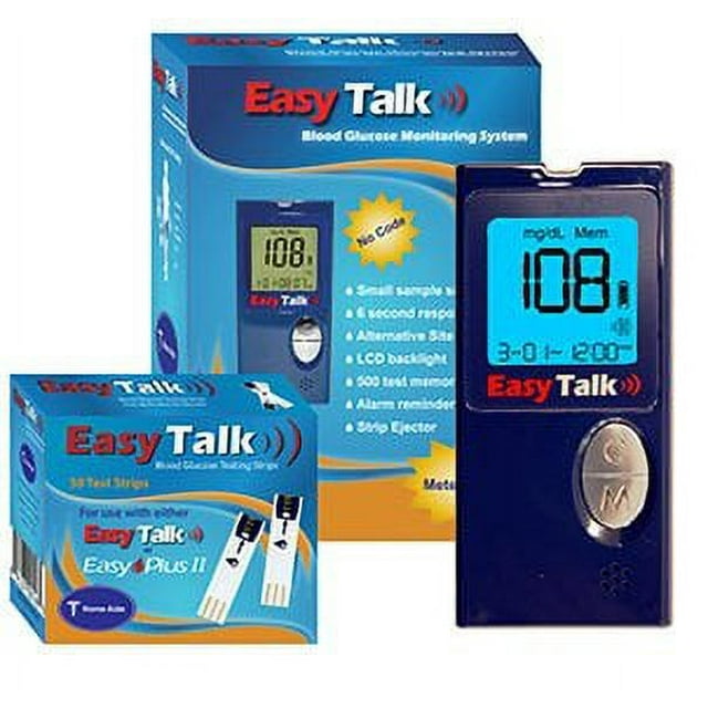 Easy Talk Blood Glucose Meter 91237-0001-47 - Walmart.com