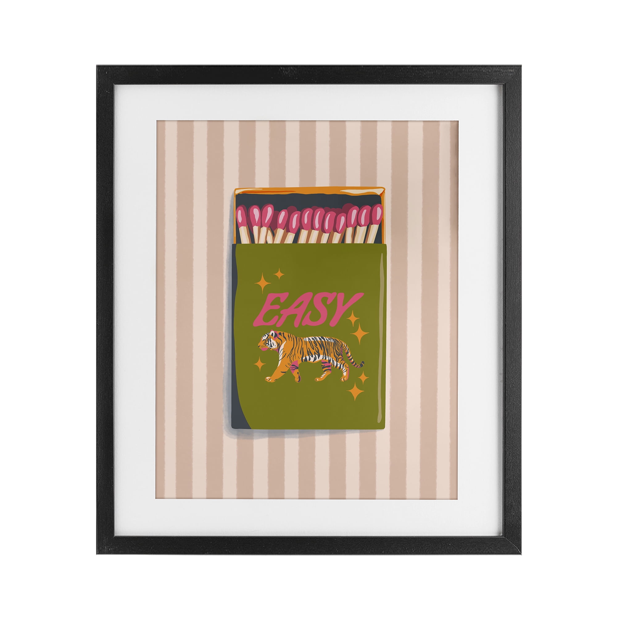 Easy Tiger Retro Matches Black Framed Print Under Glass, design by ...