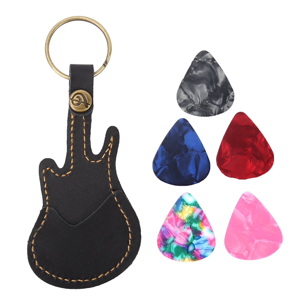 Portable Leather Guitar Pick Bag with Holder, Comfortable for Storing ...