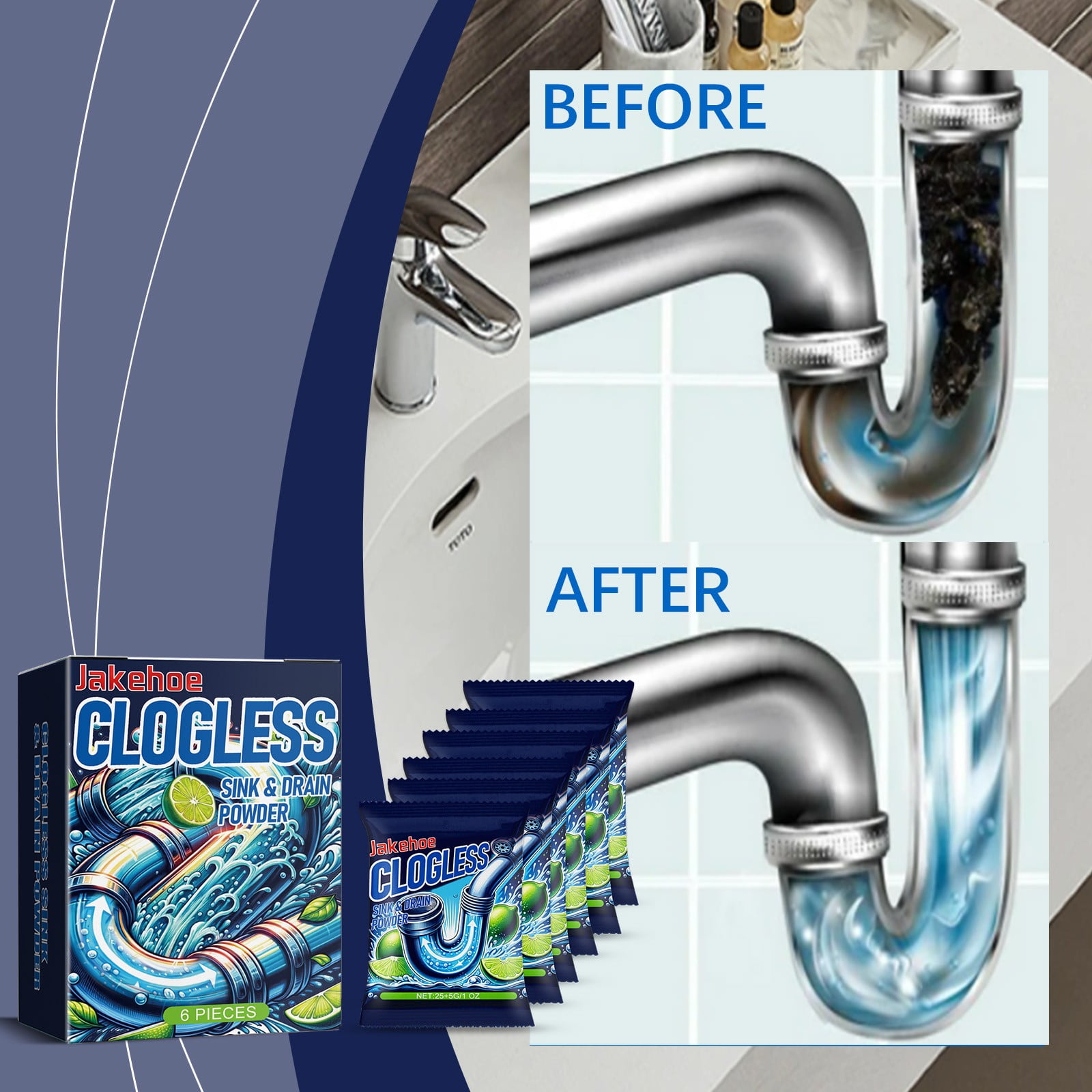 Easy To Dissolve Clogging Efficiently Dredge Cleaning Drains Household ...