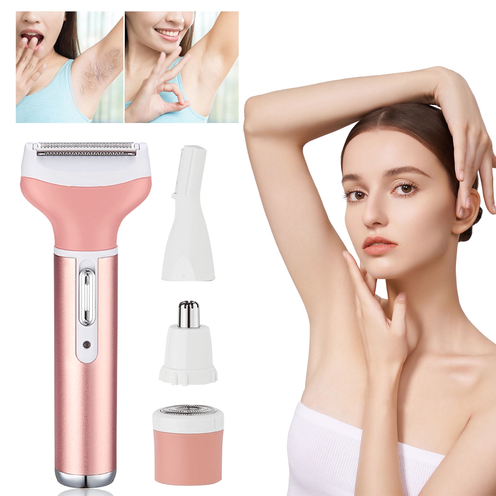 Easy To Use Lady Grooming Kit 4 In 1 Electric Shaver For Woman Rechargeable Waterproof Epilator ...