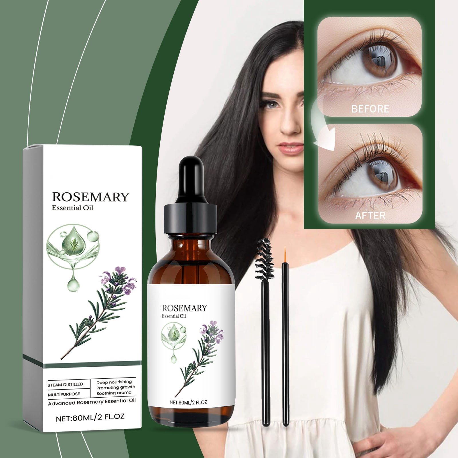 Easy To Use Rose Mary Essent Ial Oil Nourishes Scalp Promotes Ha Ir Gr ...