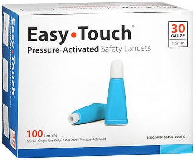 Easy Touch Pressure-Activated Safety Lancets 30 Gauge - 100 ct HSA/FSA ...