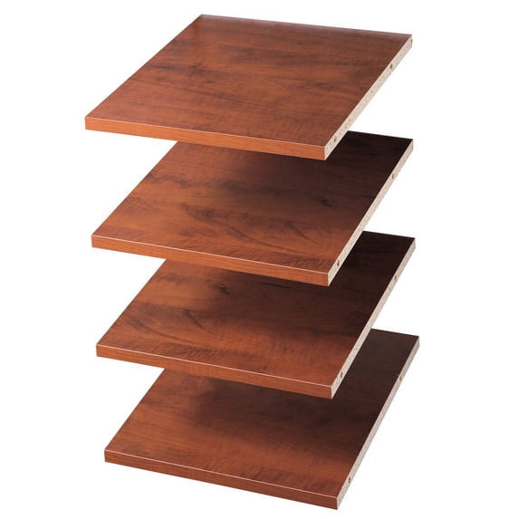 Easy Track Closet Rs1412-Con 12" Cherry Shelf tower Pack, 4 Count ...