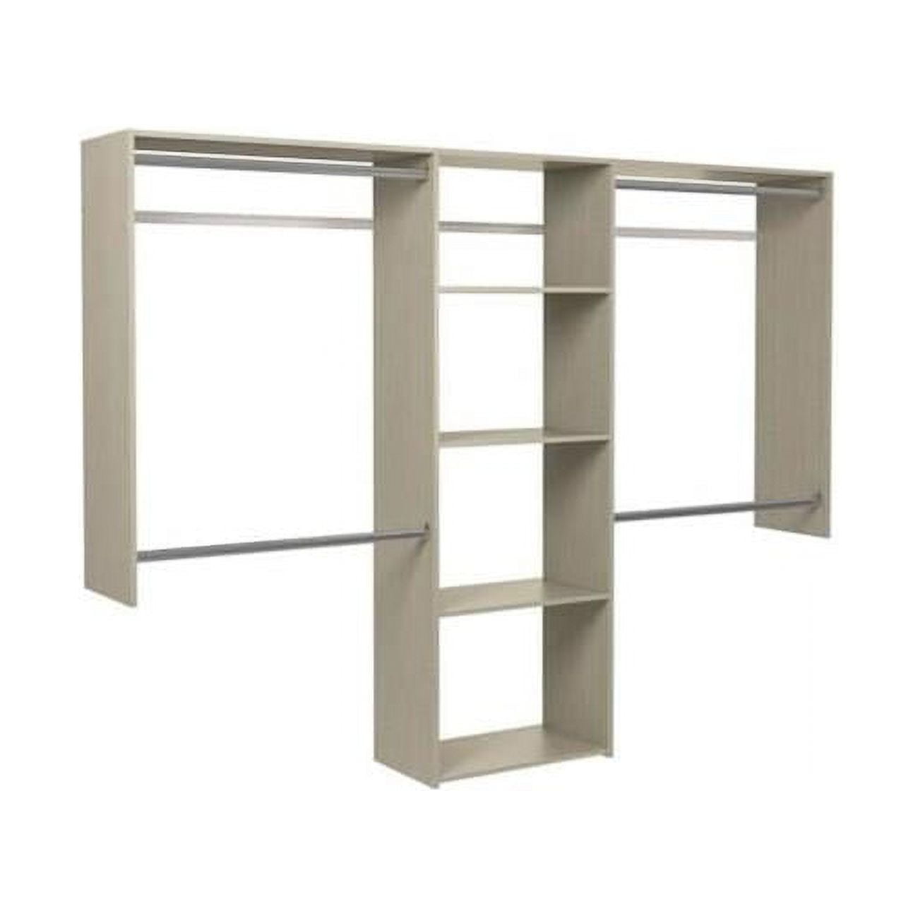 Easy Track DIY System 4-8 ft. Deluxe Wardrobe Shelving Closet Kit ...