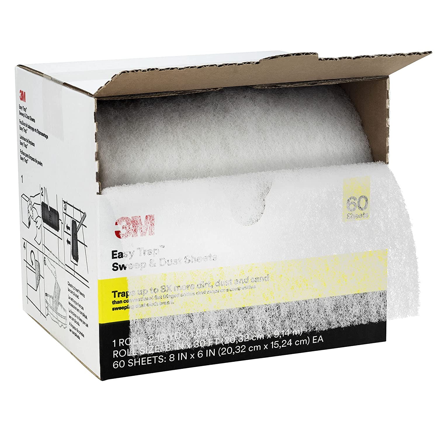 Easy Trap Sweep and Dust Sheets, 1 Roll of 60 8" x 6" Sheets ...