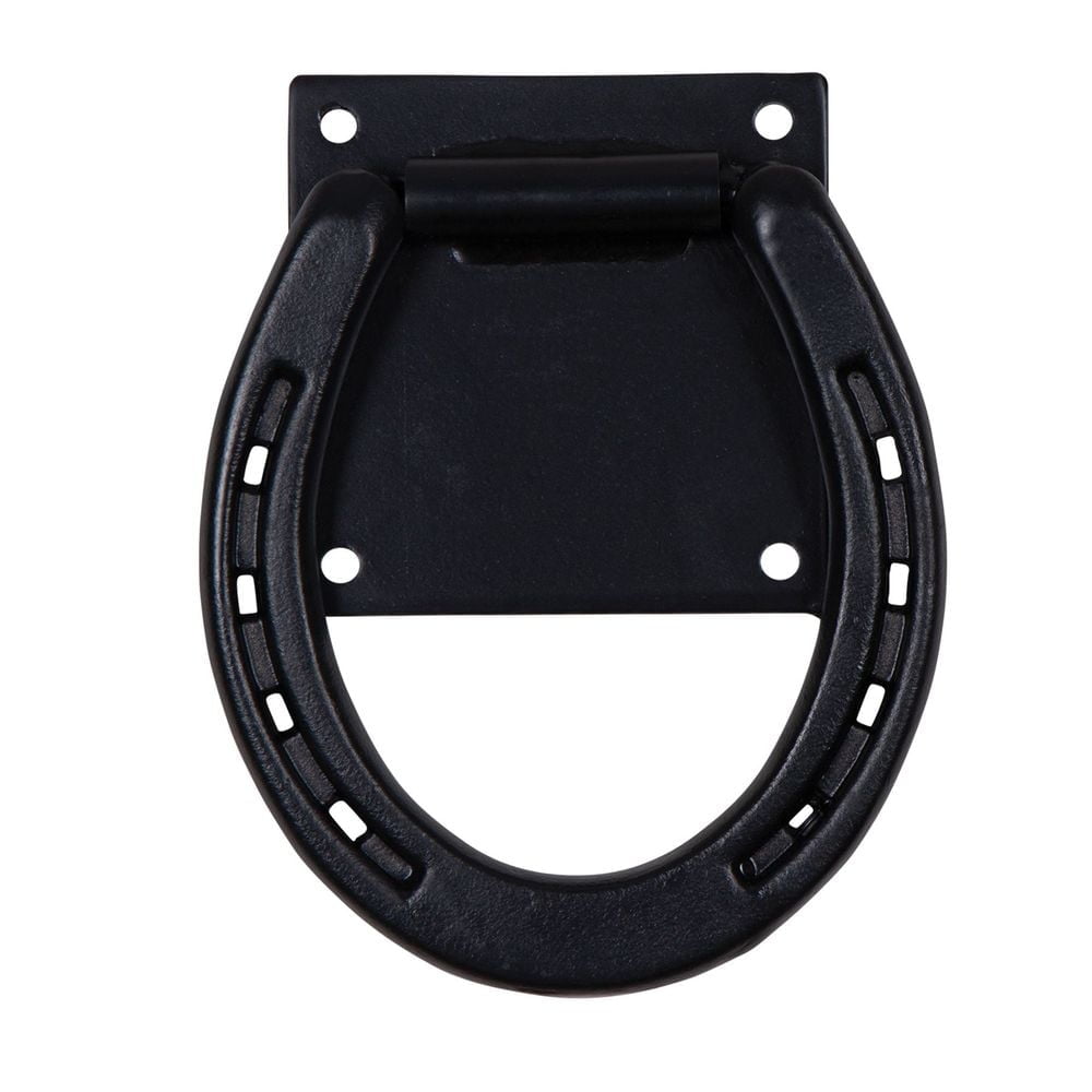 Easy-Up Horseshoe Cross Tie Ring | Ideal for Horse Stables | Black ...