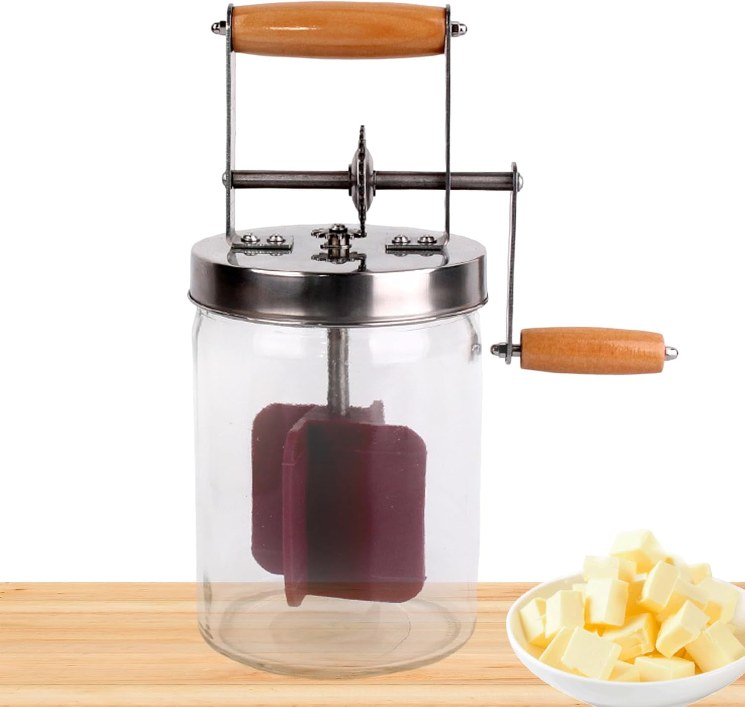 Easy To Use Glass Butter Churner Butter Churner Hand Crank Butter ...