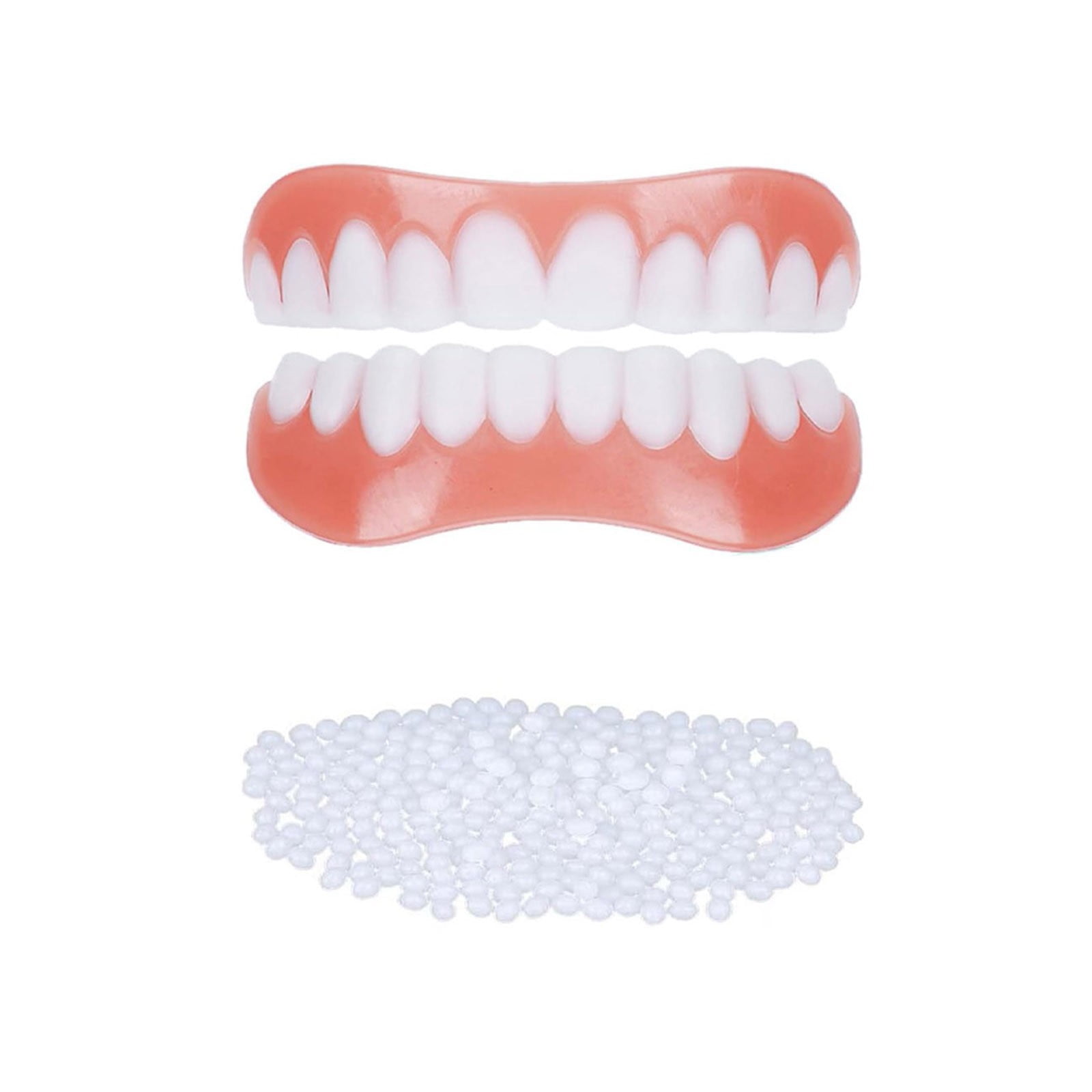 Easy Use Kit For Dentures Teeth Set 1 Upper & 1 Lower Teeth Veneers For ...