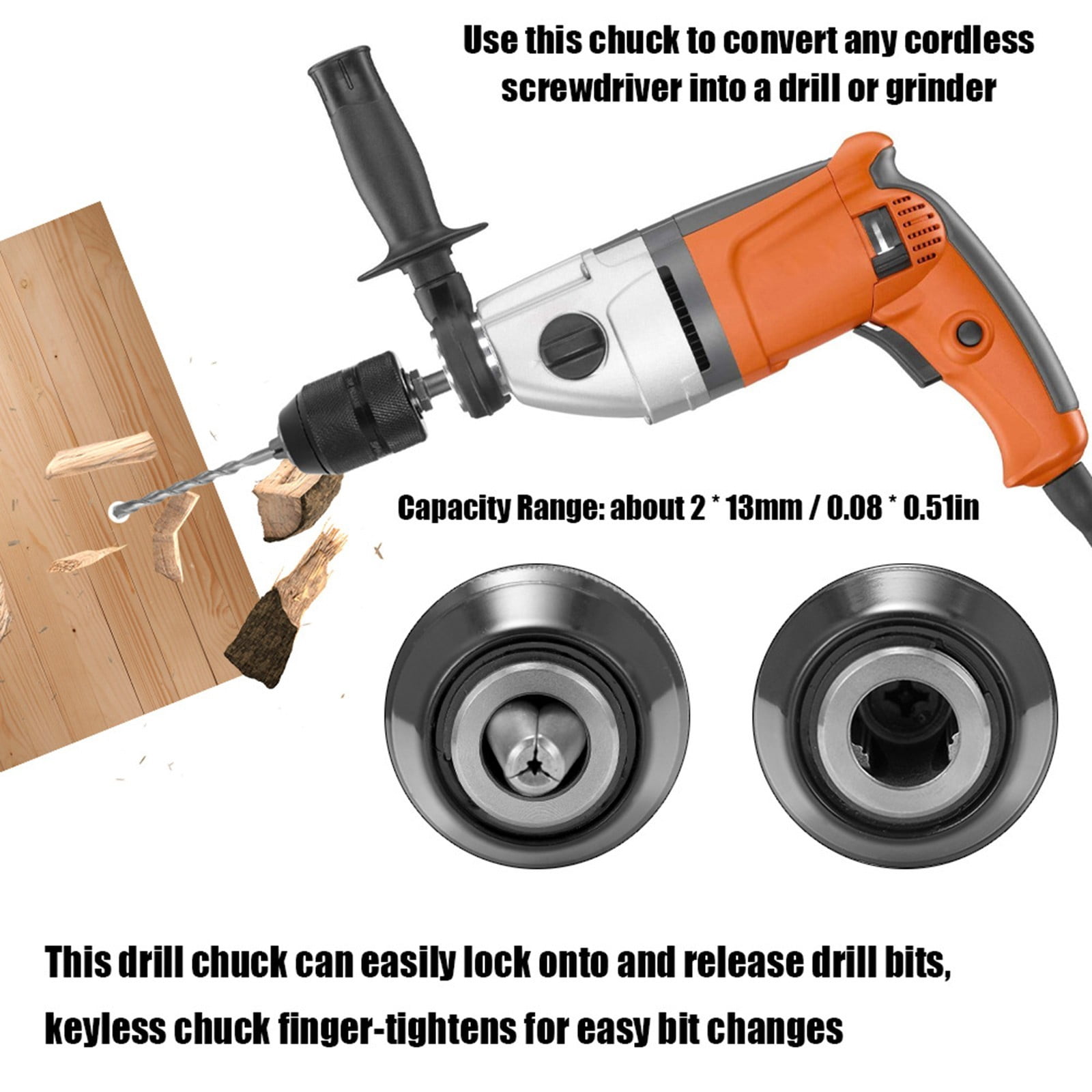 Easy Use Product, 1-2-20UNF 2-13mm Heavy Duty Quick Change Keyless ...