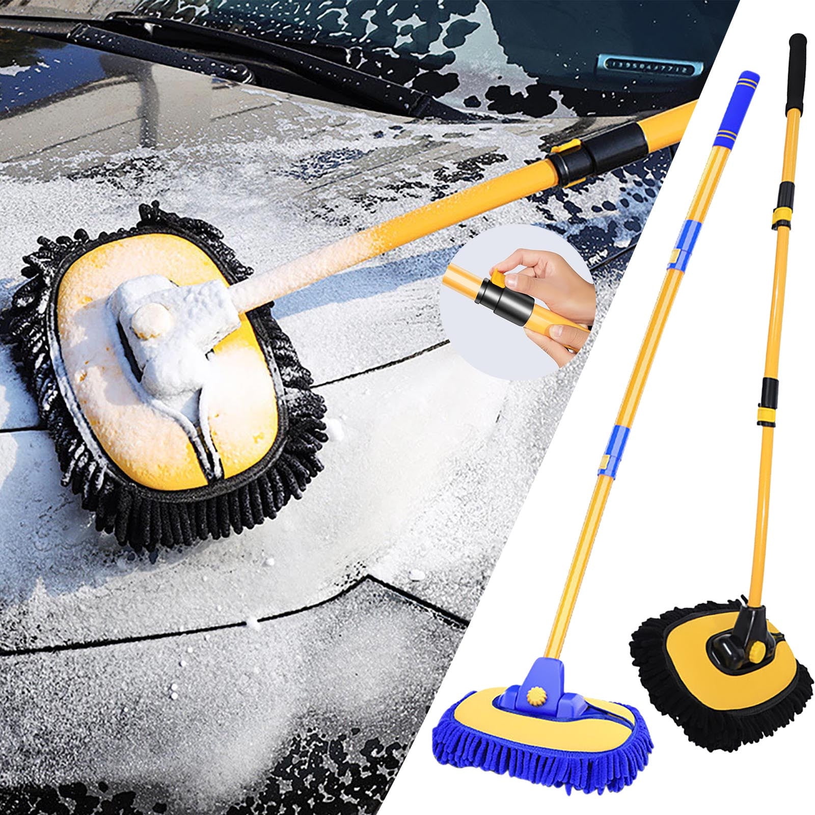 Easy Use Product, Curved Rod Car Wash Mop Brush, Soft Hair Car Brush ...
