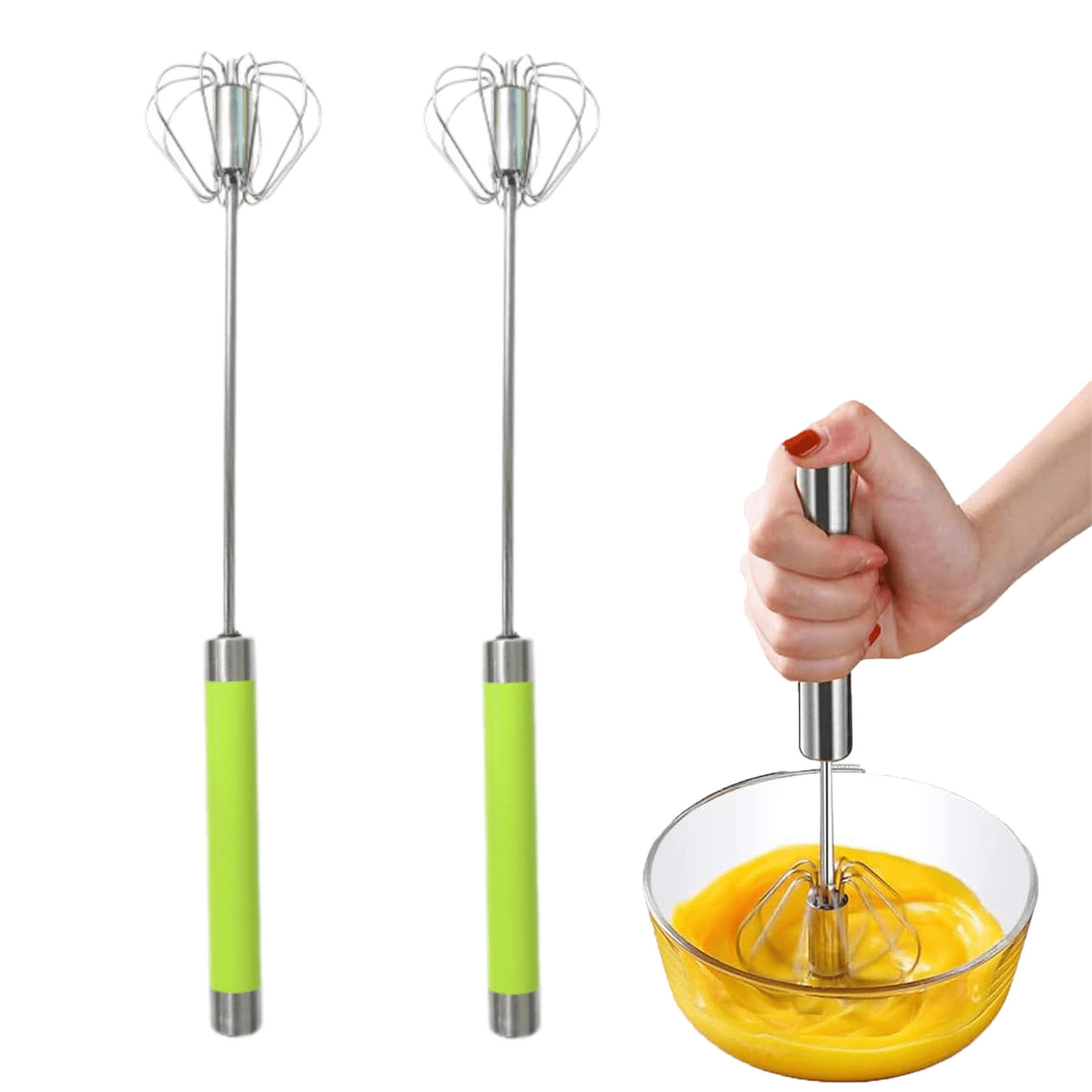 Easy Whisk, Easy Whisk Handheld Mixer, Stainless Steel Hand Push Egg ...
