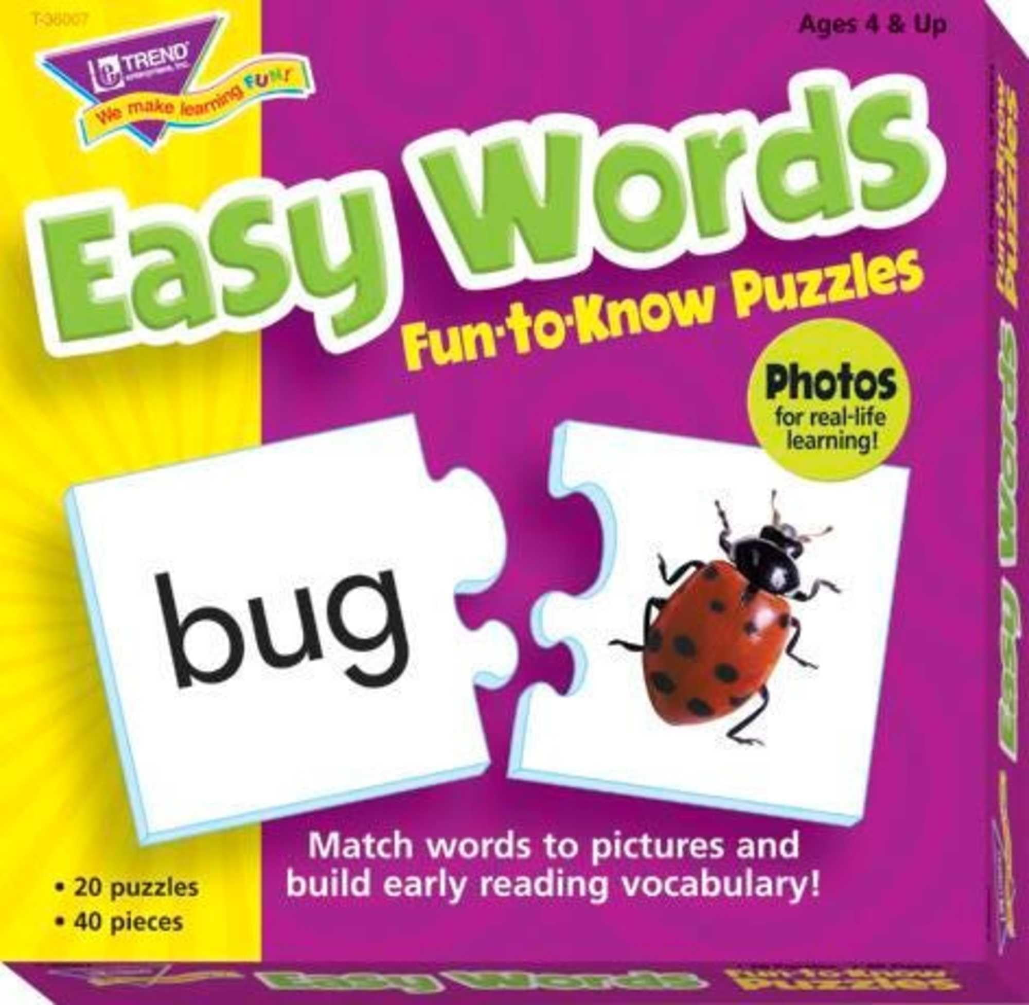 Easy Words Fun-to-Know® Puzzles AIF9 - Matching games to build language ...