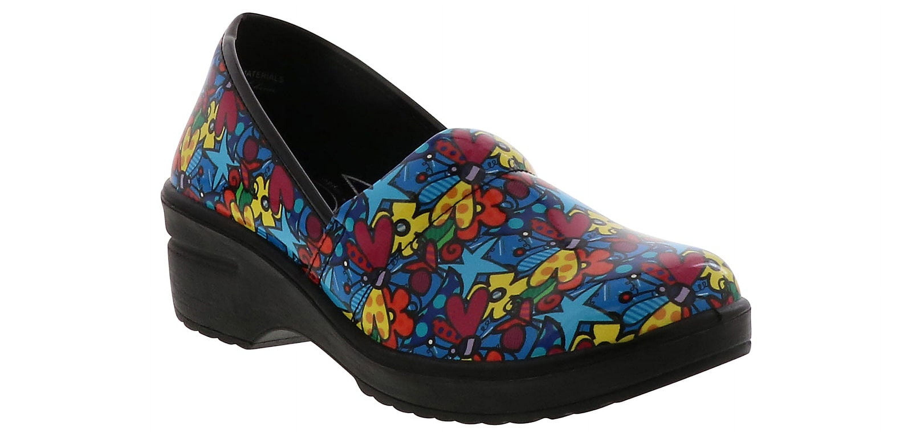 Easy Works Laurie Trendy Garden Patent Work Clog Blue | 20-0567 ...