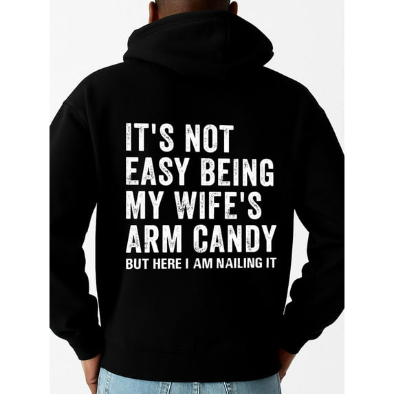 Easy Being funny hoodies funny humor for men polyester black Casual ...