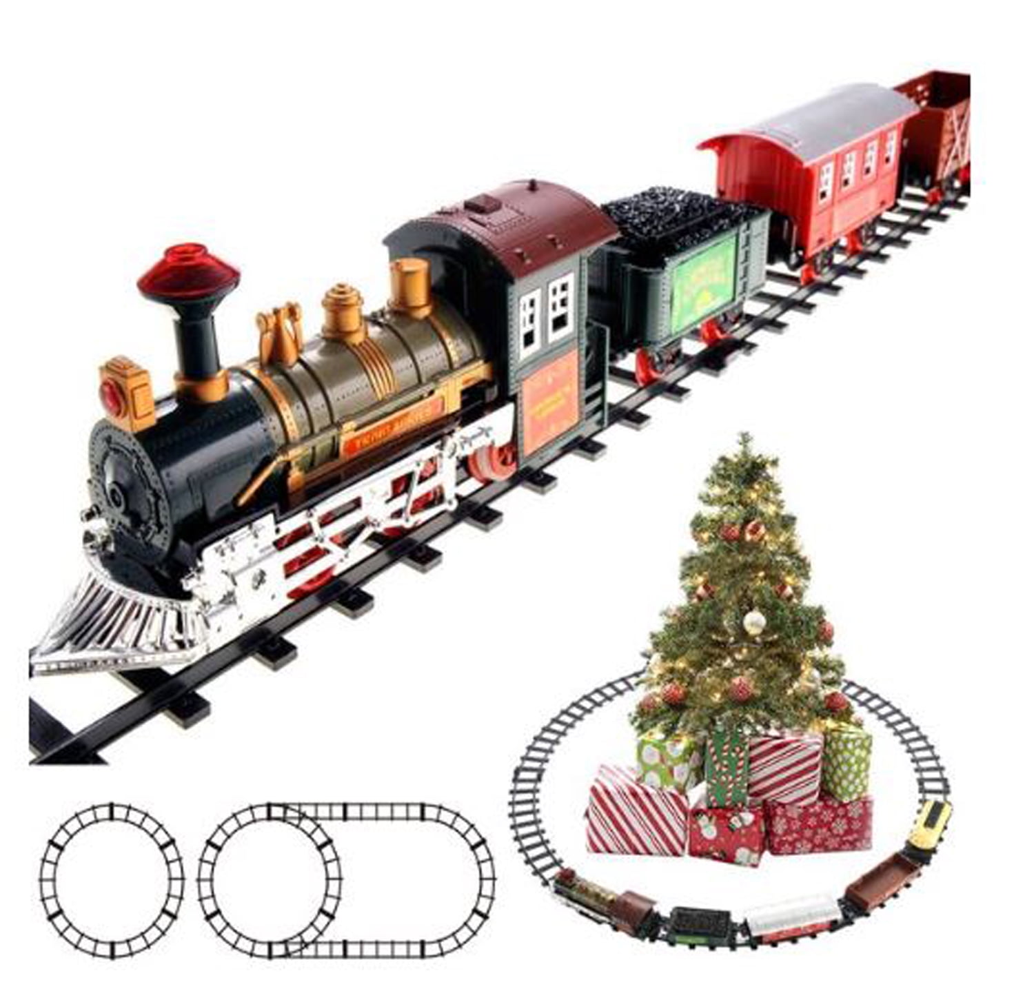 Easy to Assemble Santa Clause Train and Carriage Set Children's Play ...