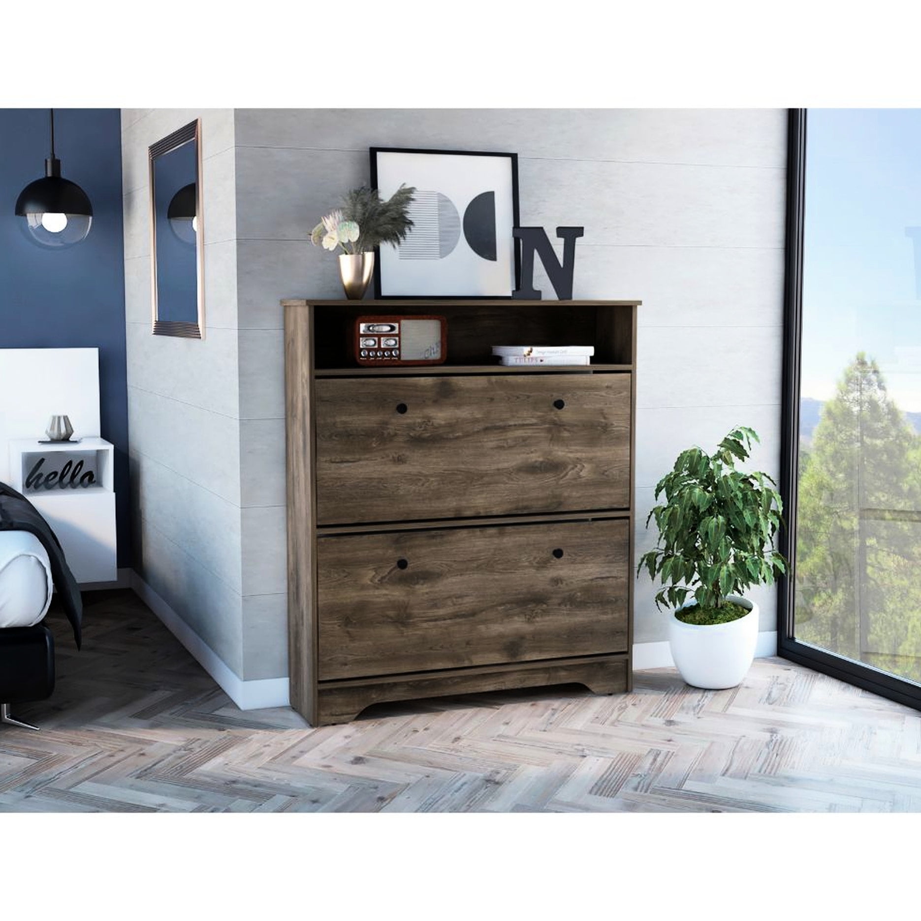 Easy - to - Assemble Shoe Rack+Two - Shelf Layout" - "Guest Room Setup ...