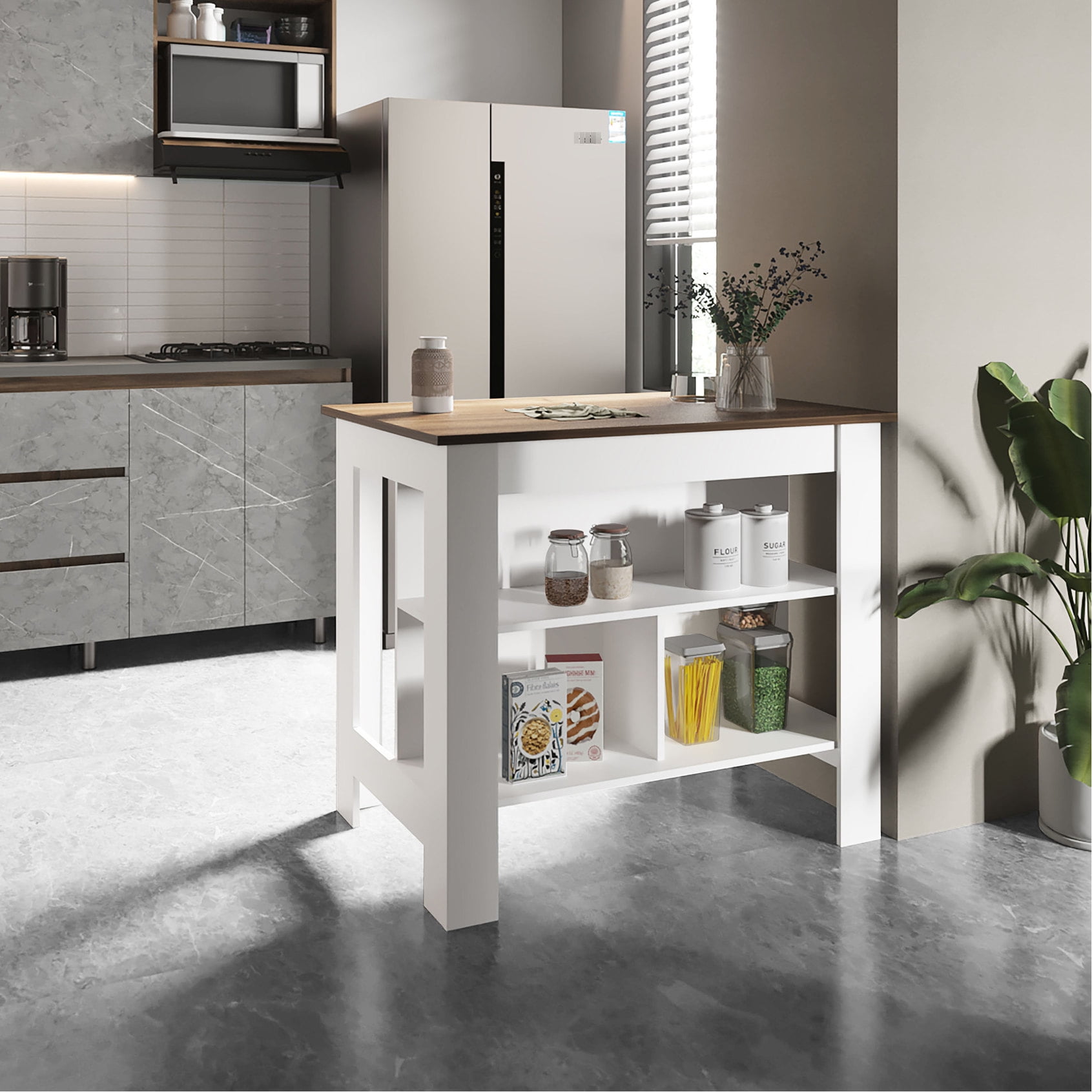 Easy - to - Build Kitchen Island - Simple Assembly for an Extra Kitchen ...
