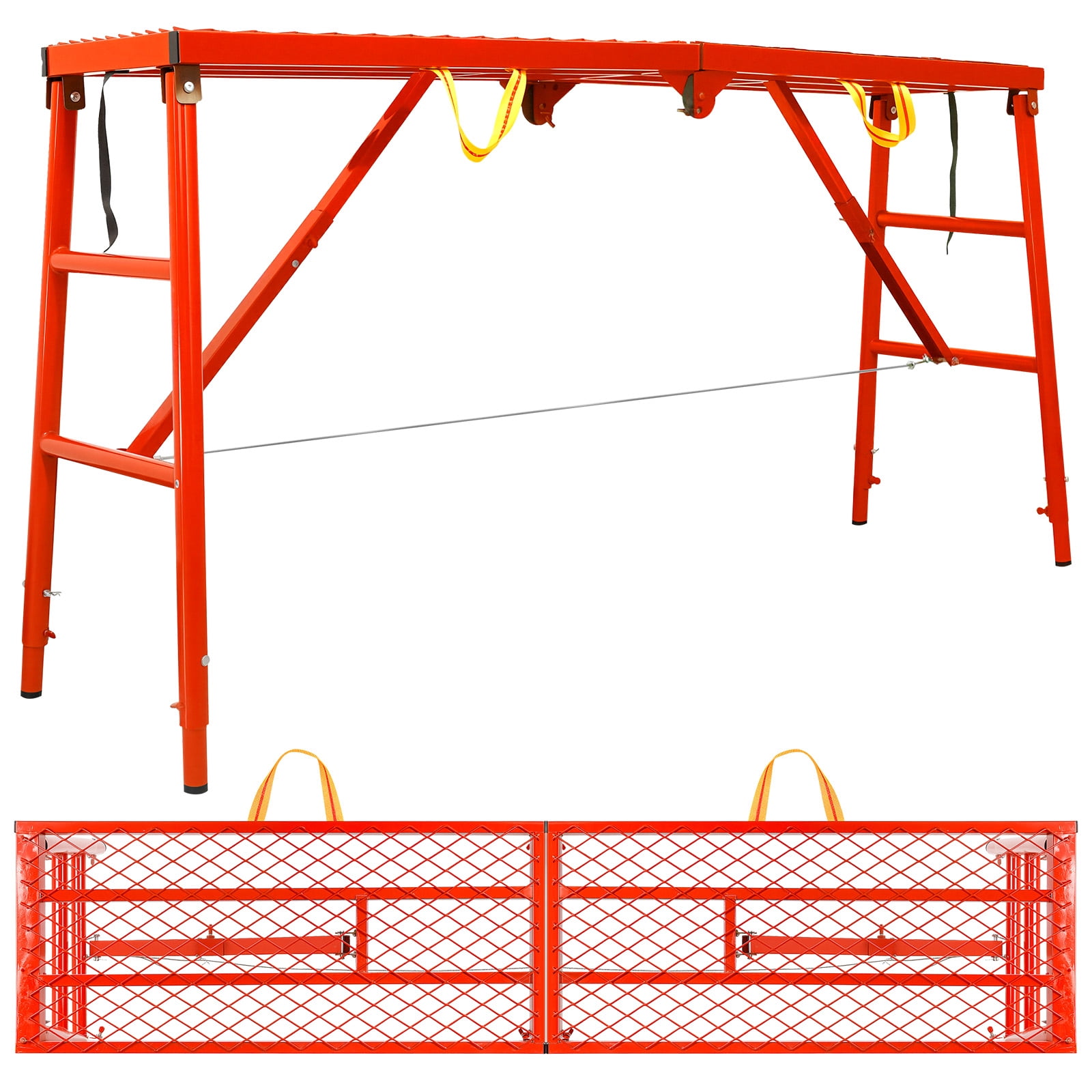 Easy to Carry Folding Scaffold Platform, 29.5"-46" Adjustable Height ...