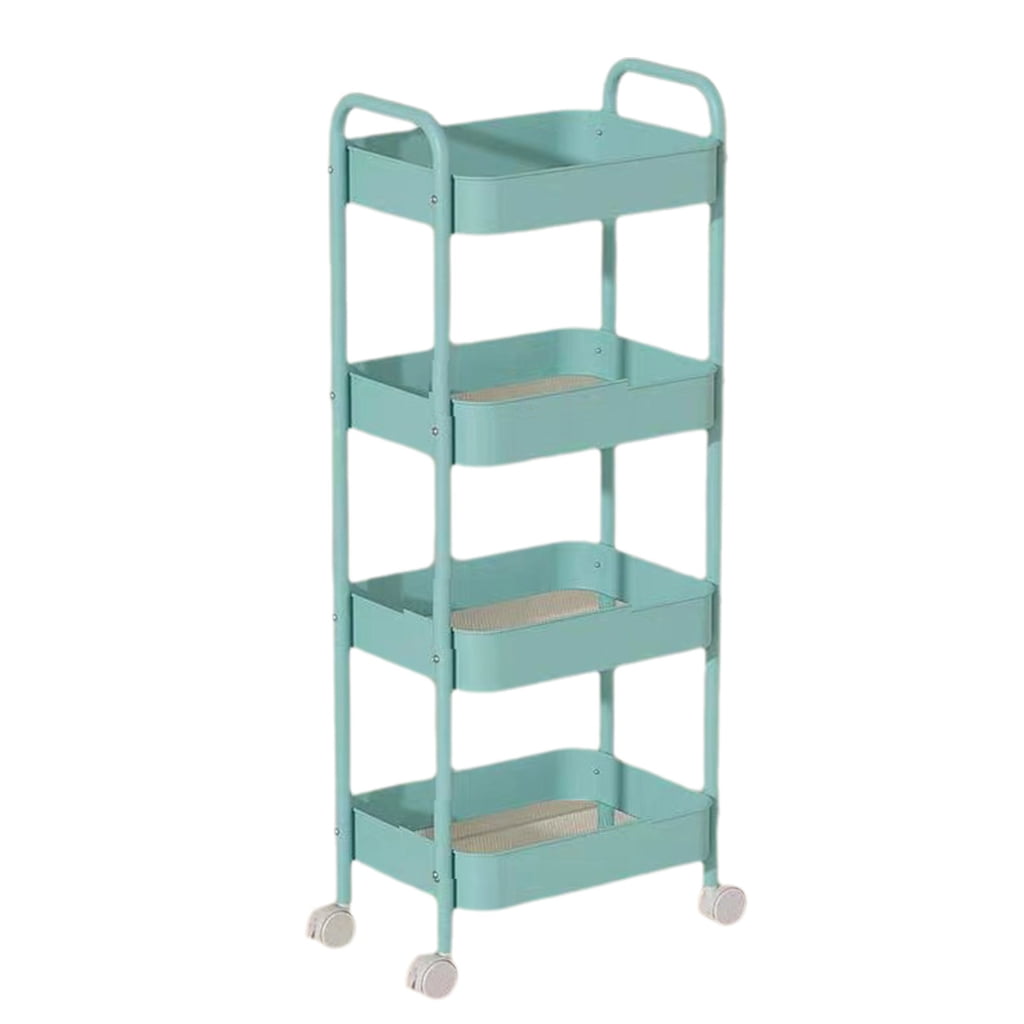 Easy to Move Storage Trolley Sturdy Shelf Rolling Organizers Cart Space ...