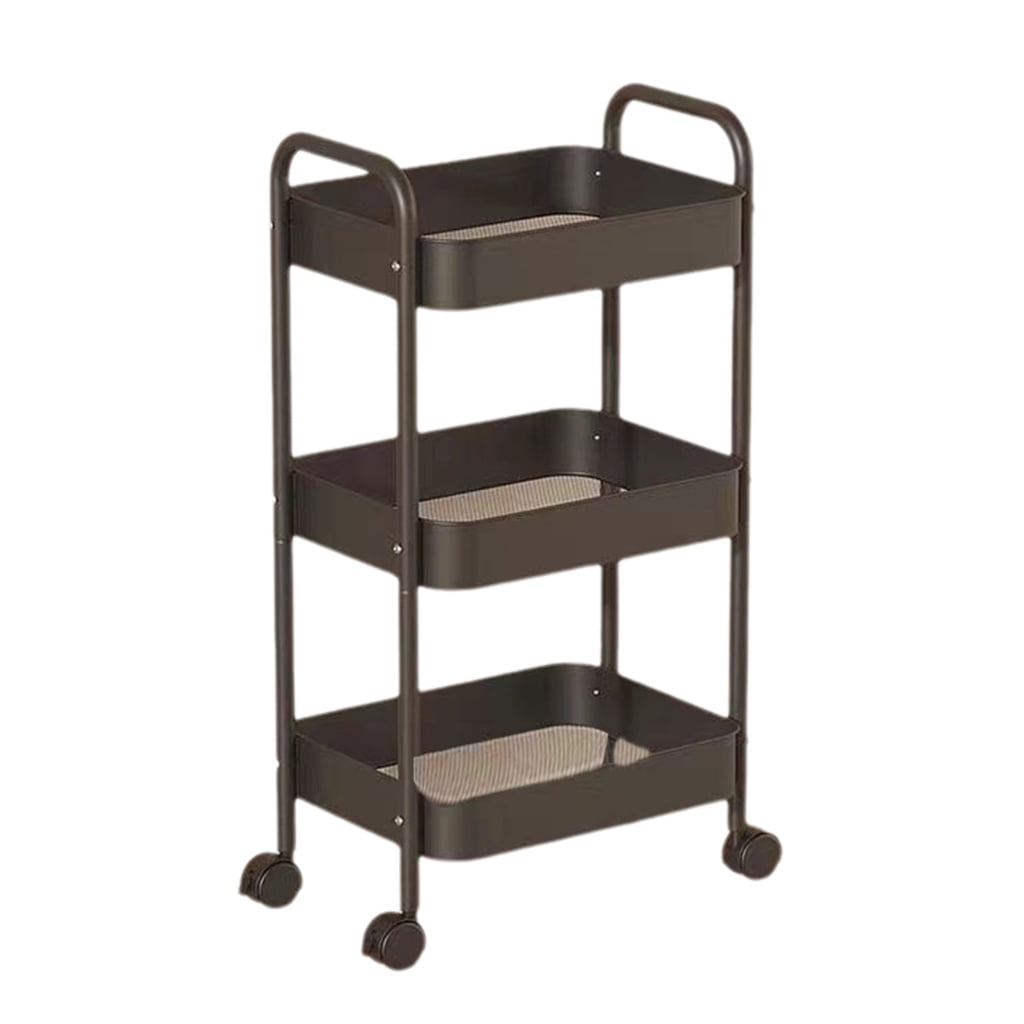 Easy to Move Storage Trolley Sturdy Shelf Rolling Organizers Cart Space ...
