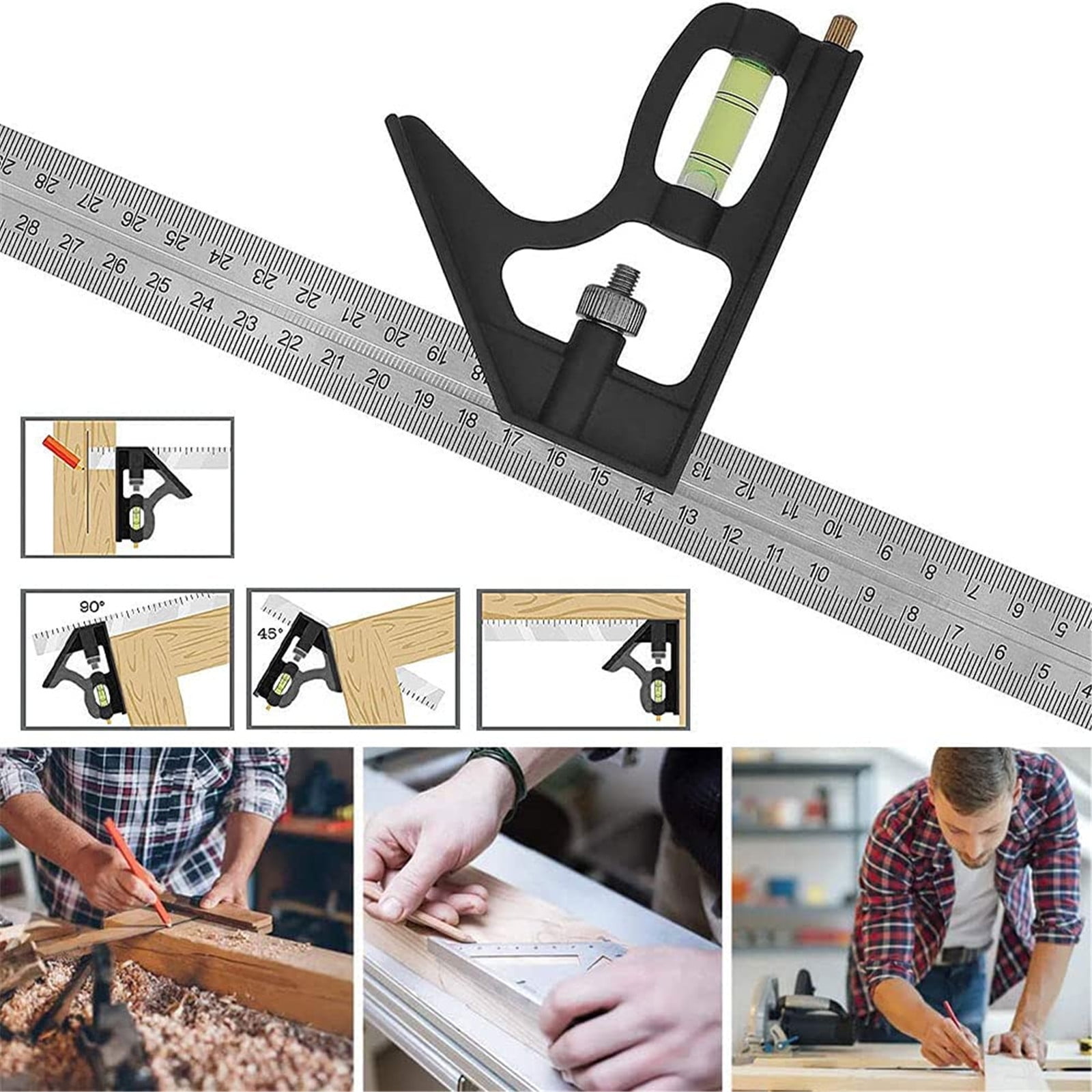 Easy to Use 300mm Adjustable Engineers Combination Try Square Set Right ...