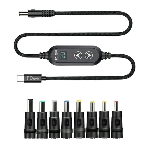 Easy to Use Double Button 100W Charging Cable Includes 8 Adapters for ...