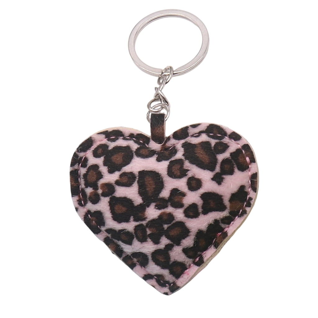 Easy to Use Leopard Heart Keychain PU1eatherDesign No Tools Required ...