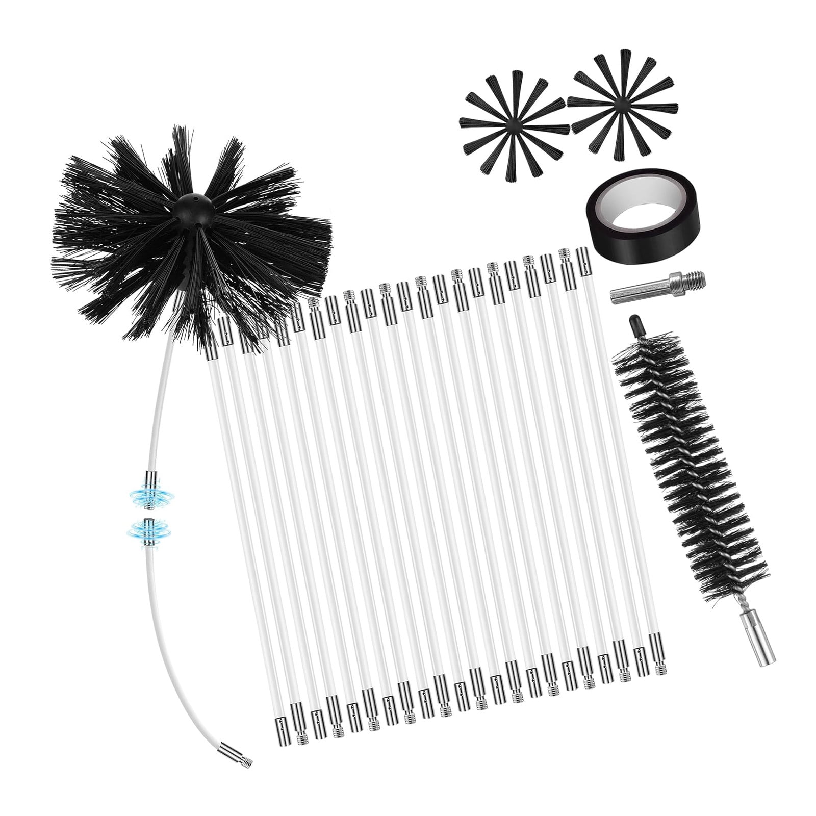 Easy to Use Rotating Chimney Brush Kits Sweeping Tool for Quick ...