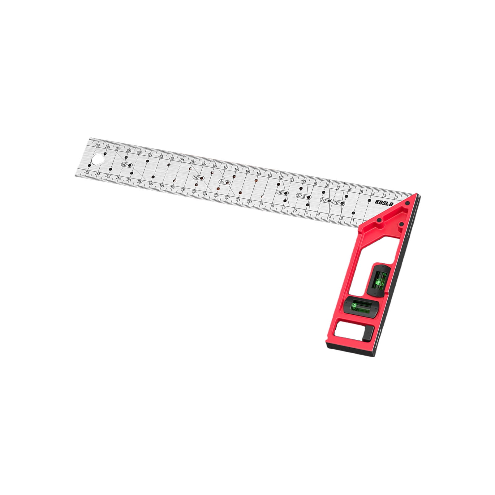 Easy-to-Use Steel Hole Marking Ruler with Right Angles Bubble Levels ...