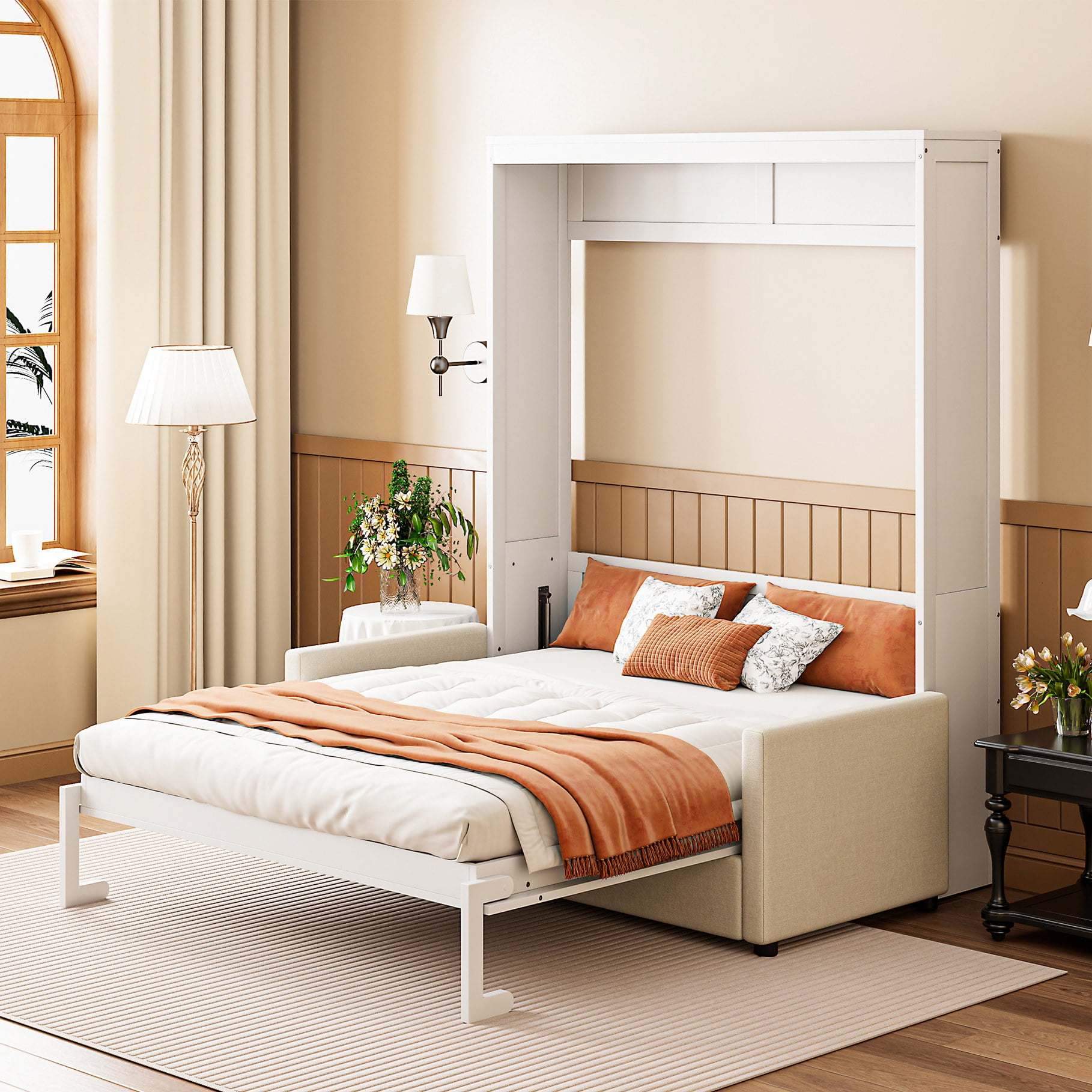 Easy - to - operate full size Murphy bed - Blends bed and sofa ...