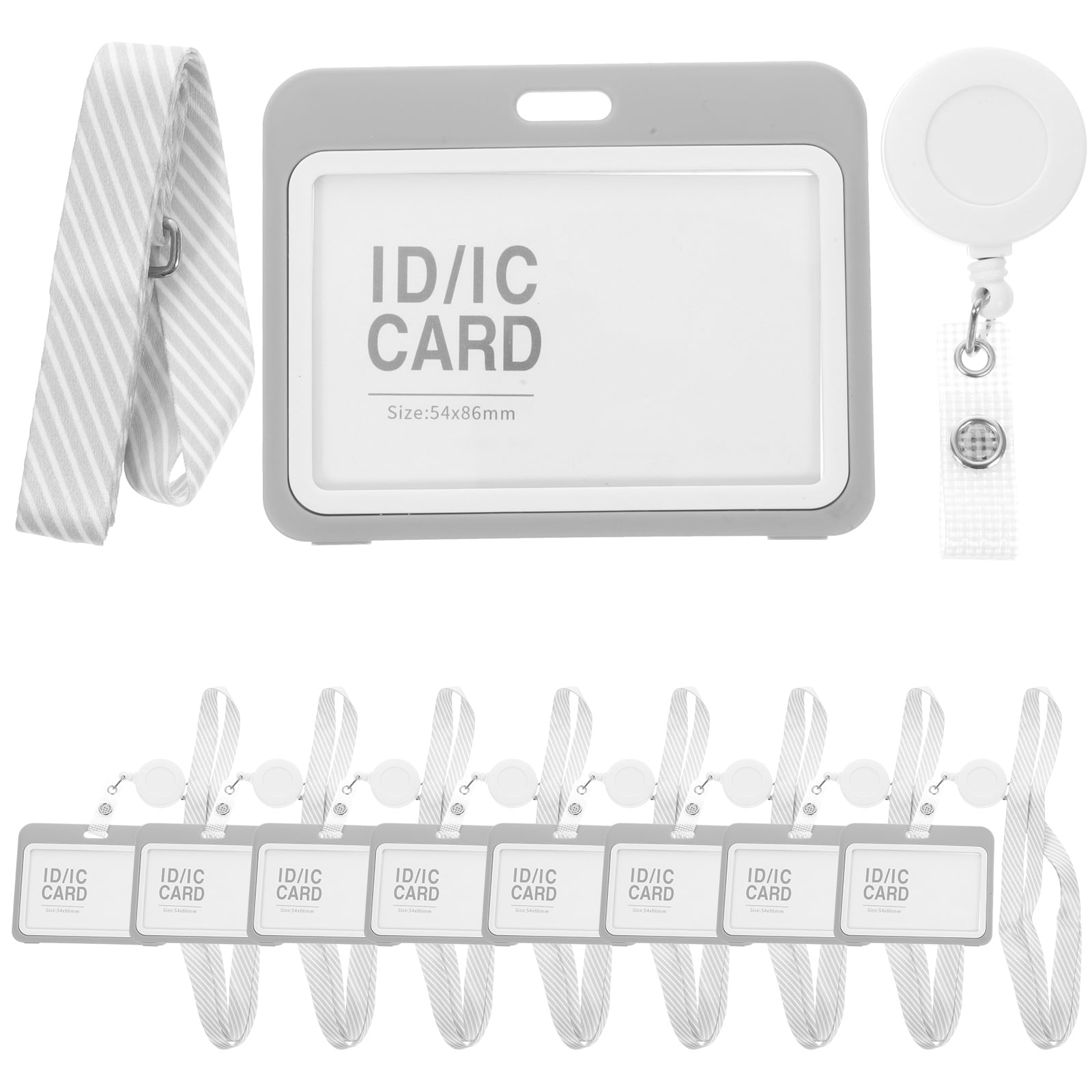 Easy-to-pull Retractable Lanyard Work Badge Card Holder Frosted Set 10 ...