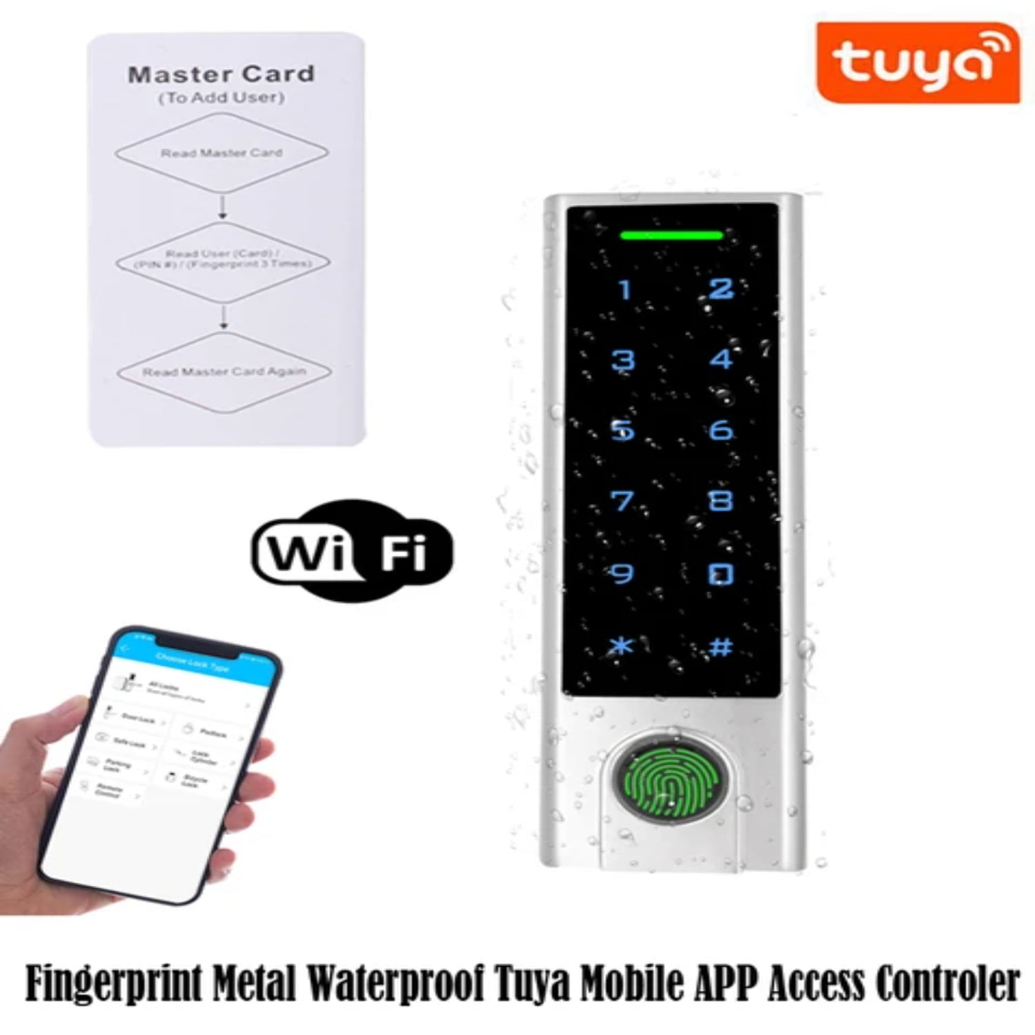 Easy-to-use durable and wireless waterproof WiFi fingerprint access ...