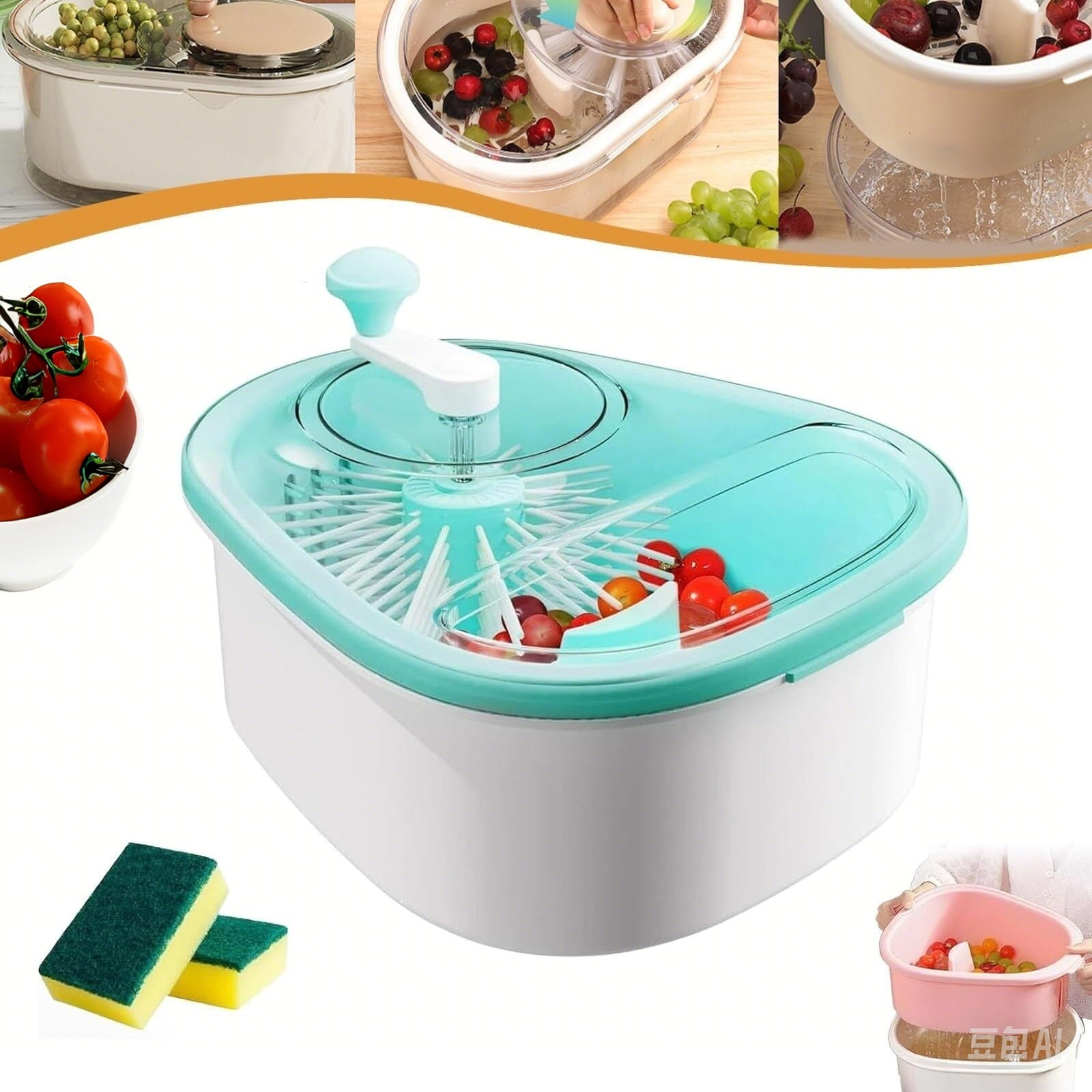 Easy to use pro Pump Spinner with Bowl Multi-Function Fruit & Vegetable ...