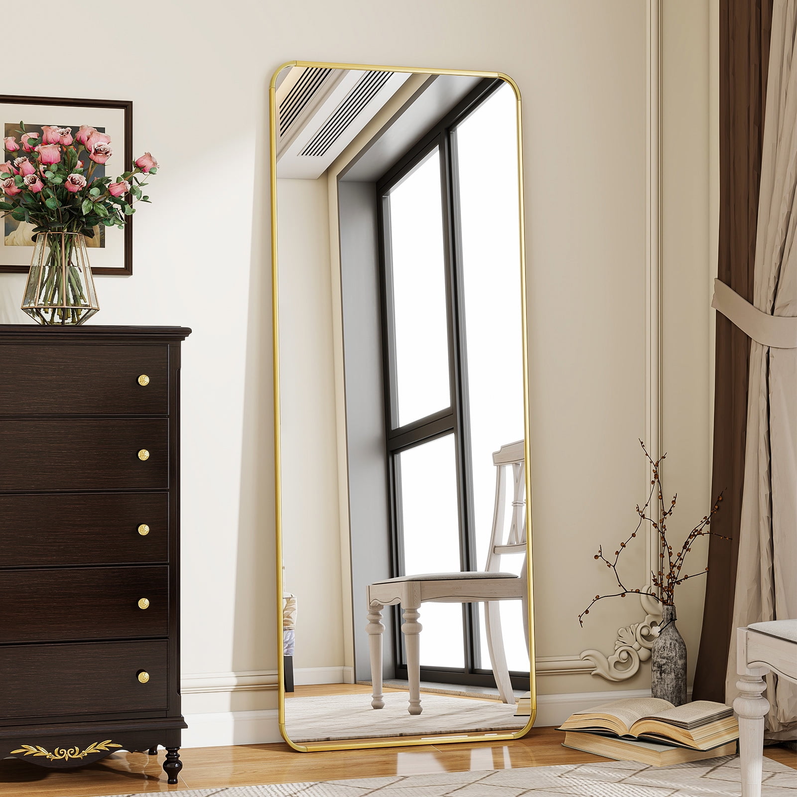 Easy4Home 21"x56" Rectangular Full Length Mirror with Round Corner ...