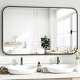 Easy4Home 48"x30" Rectangular Bathroom Mirror Hanging Rounded Corners ...