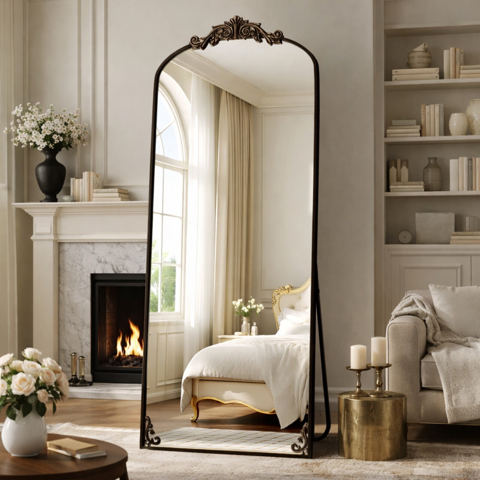 Easy4Home 72"x24" Vintage Arched Full Length Mirror Standing Floor ...