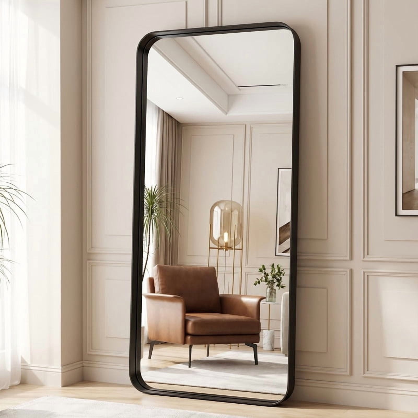 Easy4Home 72"x30"Deep Frame Rounded Rectangle Full Length Dressing ...