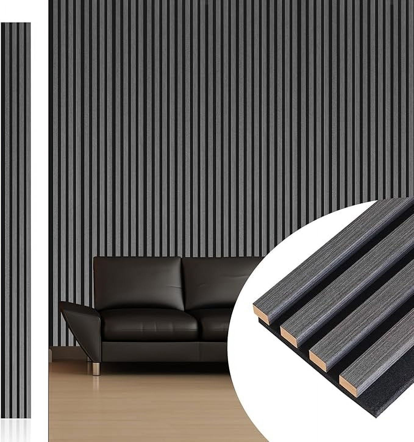 Easy4Home 94.5" x 23.62" Acoustic Wood Slat Wall Panels Soundproof ...