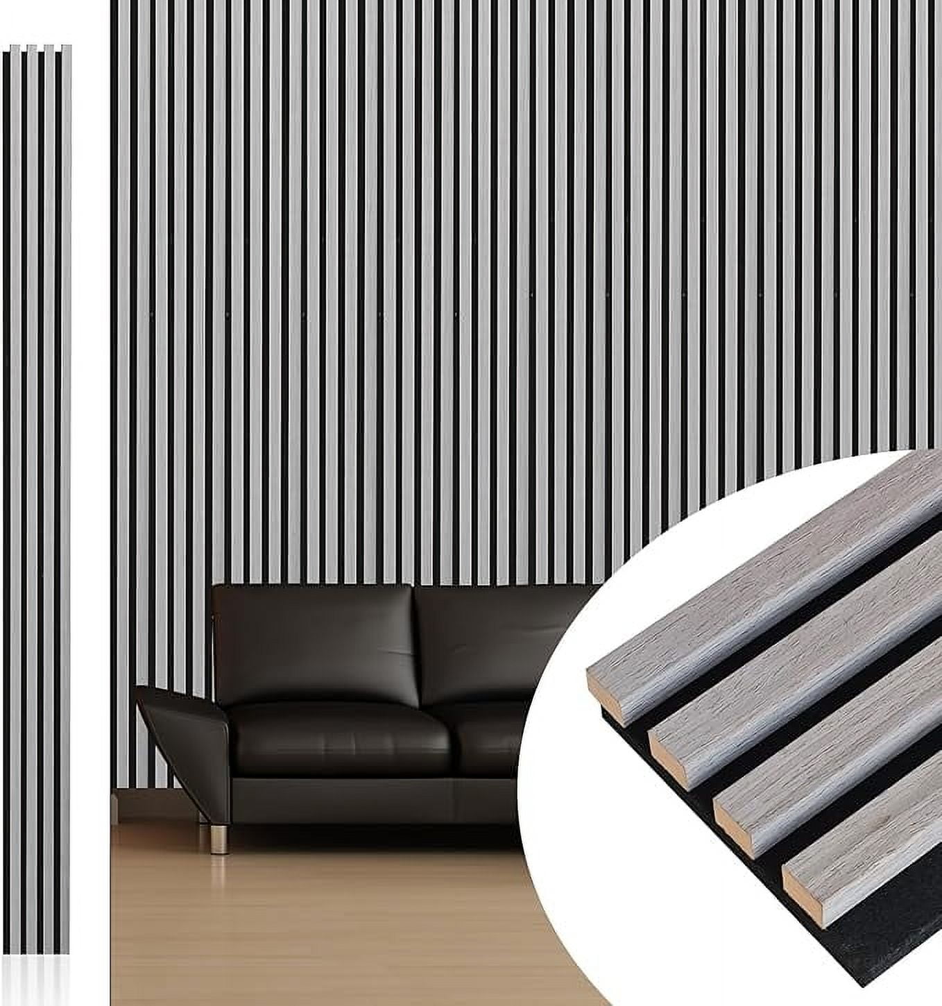 Easy4Home 94.5" x 23.62" Acoustic Wood Slat Wall Panels Soundproof ...