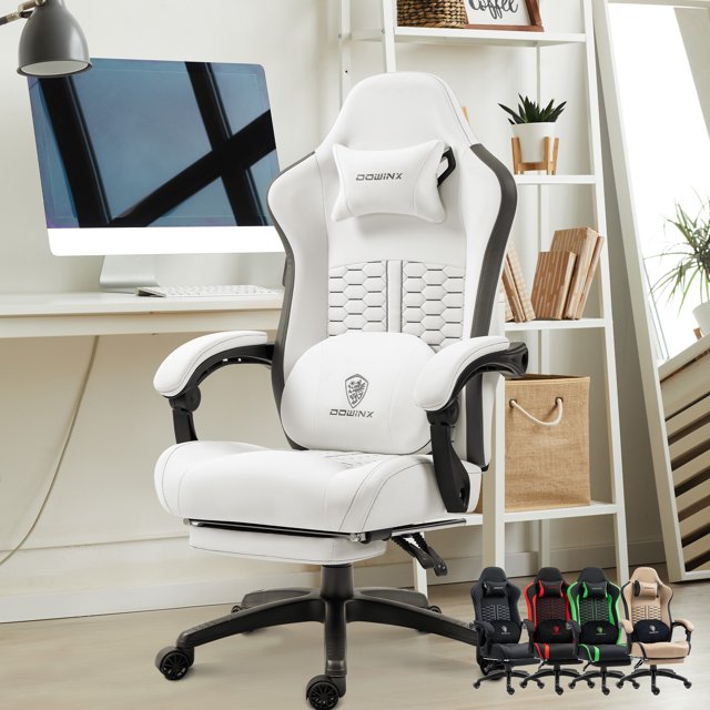 Easy4Home Gaming Chair with Heated Massage Lumbar Support, Ergonomic ...