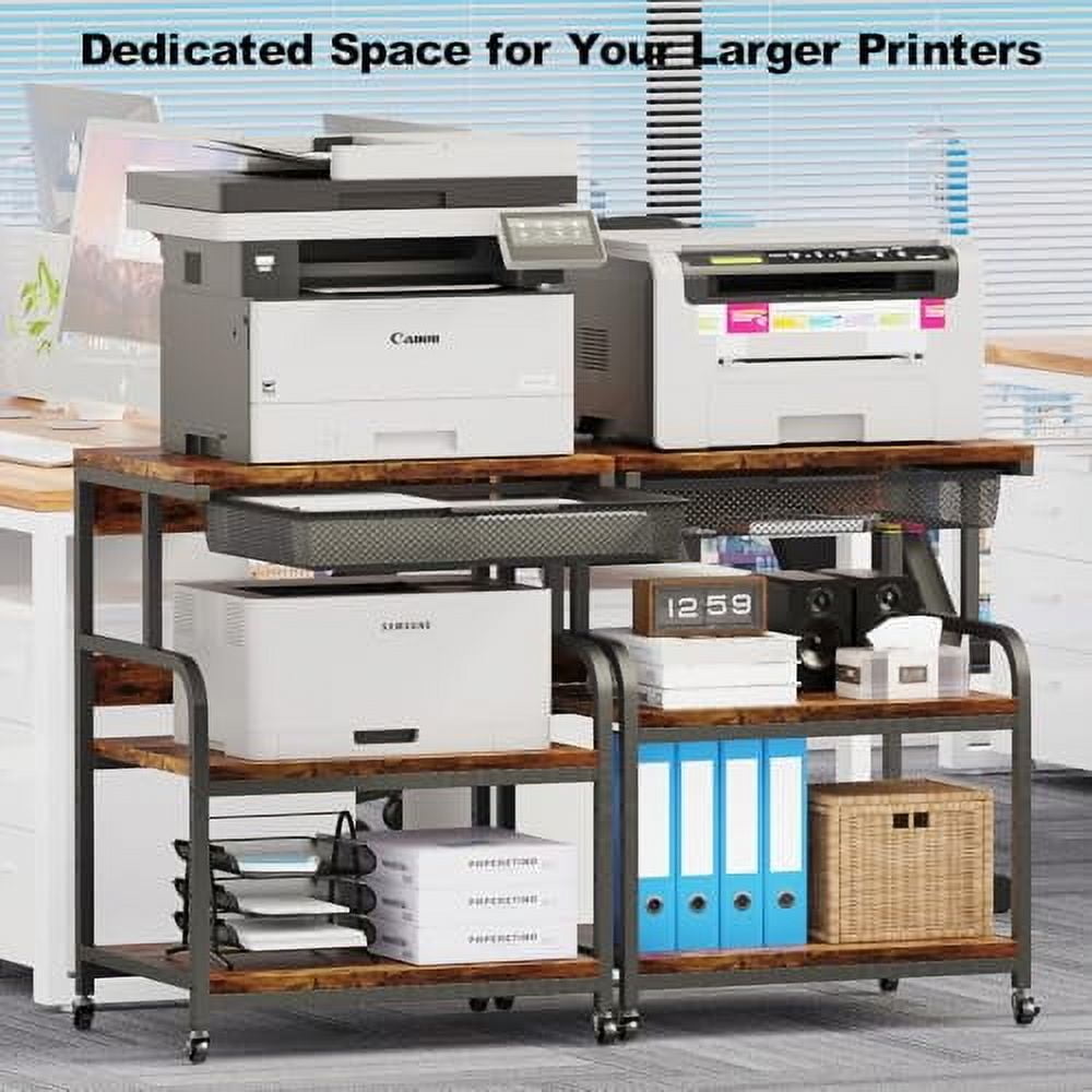 EasyCom 23.6''x18.9'' Extra Large Printer Stand with Drawer, 5 ...