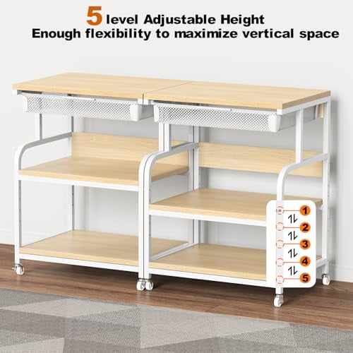 EasyCom 23.6''x18.9'' Extra Large Printer Stand with Drawer, 5 ...