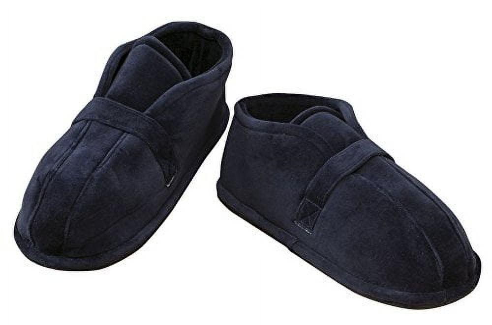 EasyComforts Hard Sole Edema Slippers Wide Width Navy Blue (X-Large 13 ...