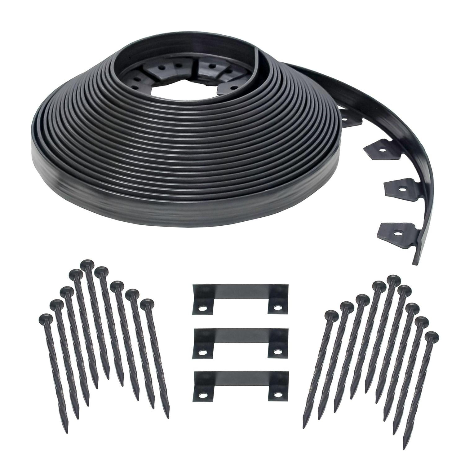 EasyFlex 60-Feet x 1.5-Inches No-Dig Black Plastic Landscape edging ...