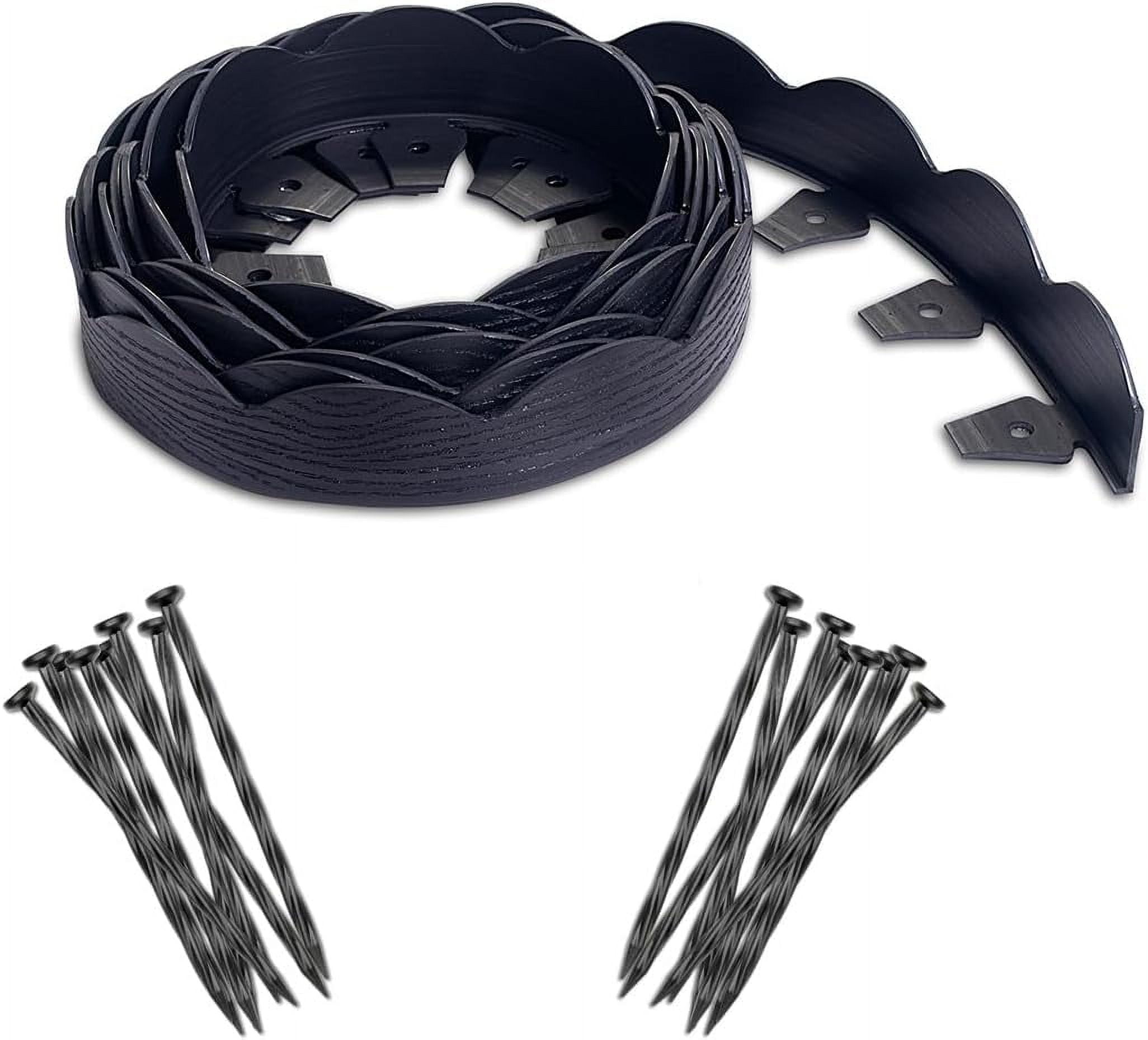 EasyFlex Scallop No-Dig Edging with Extra Anchoring Spikes - 20' Kit ...